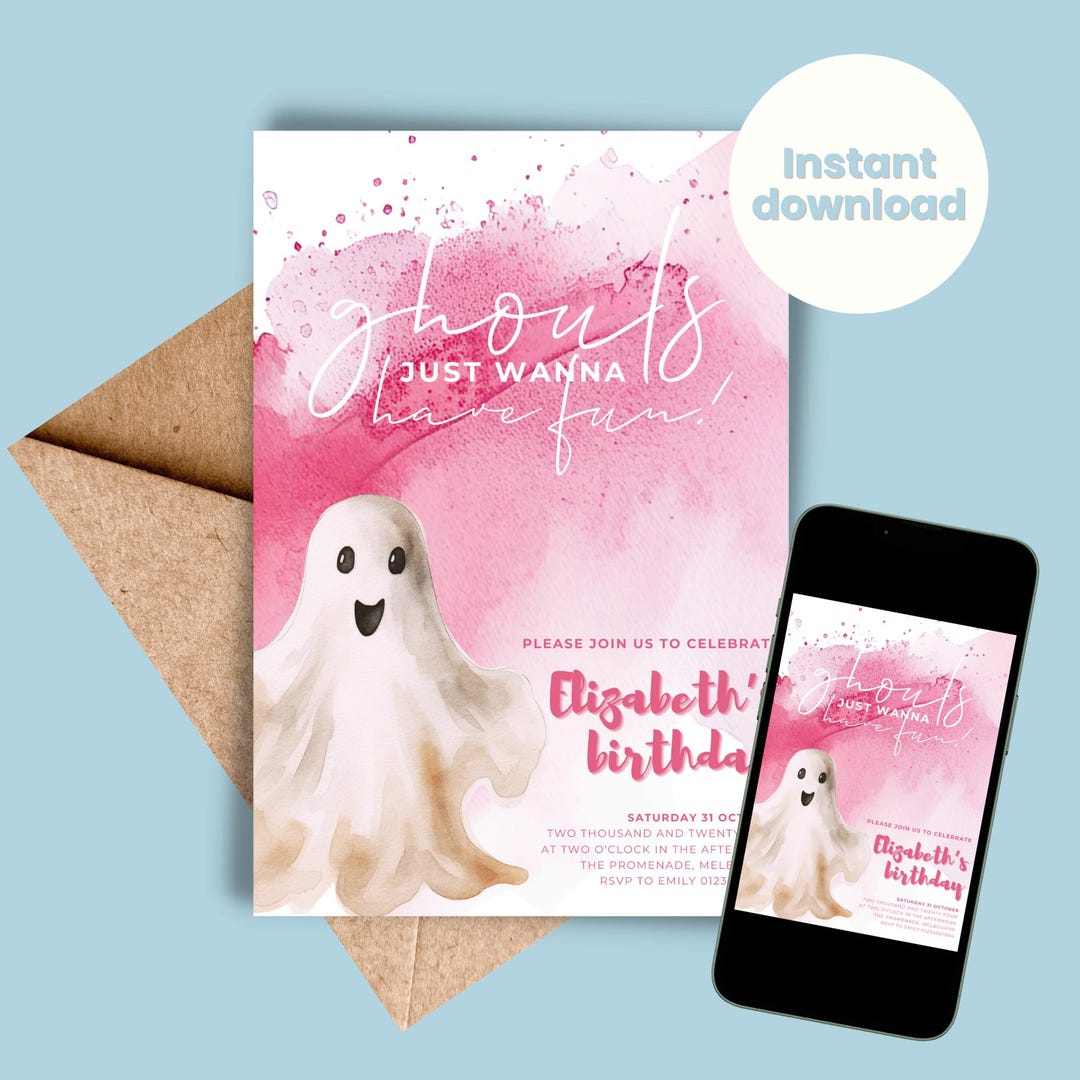 Ghouls Just Wanna Have Fun Birthday Invitation Girls Birthday Party ...
