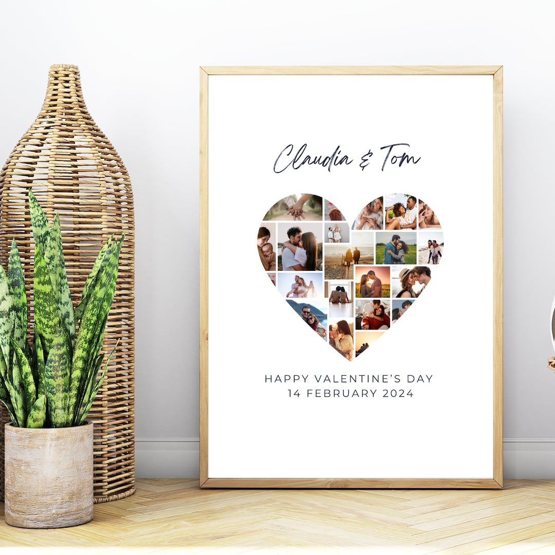 Valentine's Day Photo Collage Wall Art Sign Photo Wall Art Collage ...
