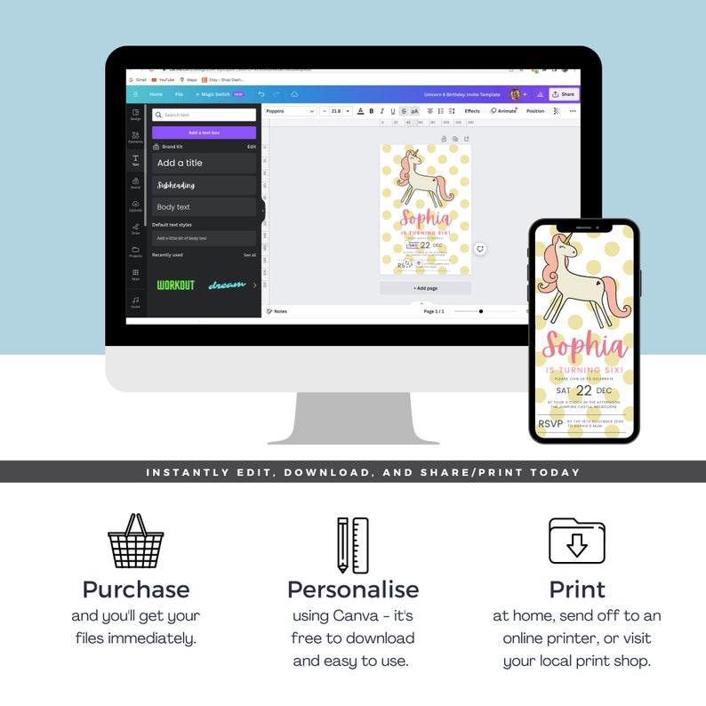 Flamingo Birthday Party Invitation Template Tropical Birthday Invite ...