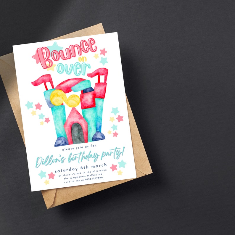 Bouncy Castle Birthday Party Invitation All Ages Bouncing Birthday ...