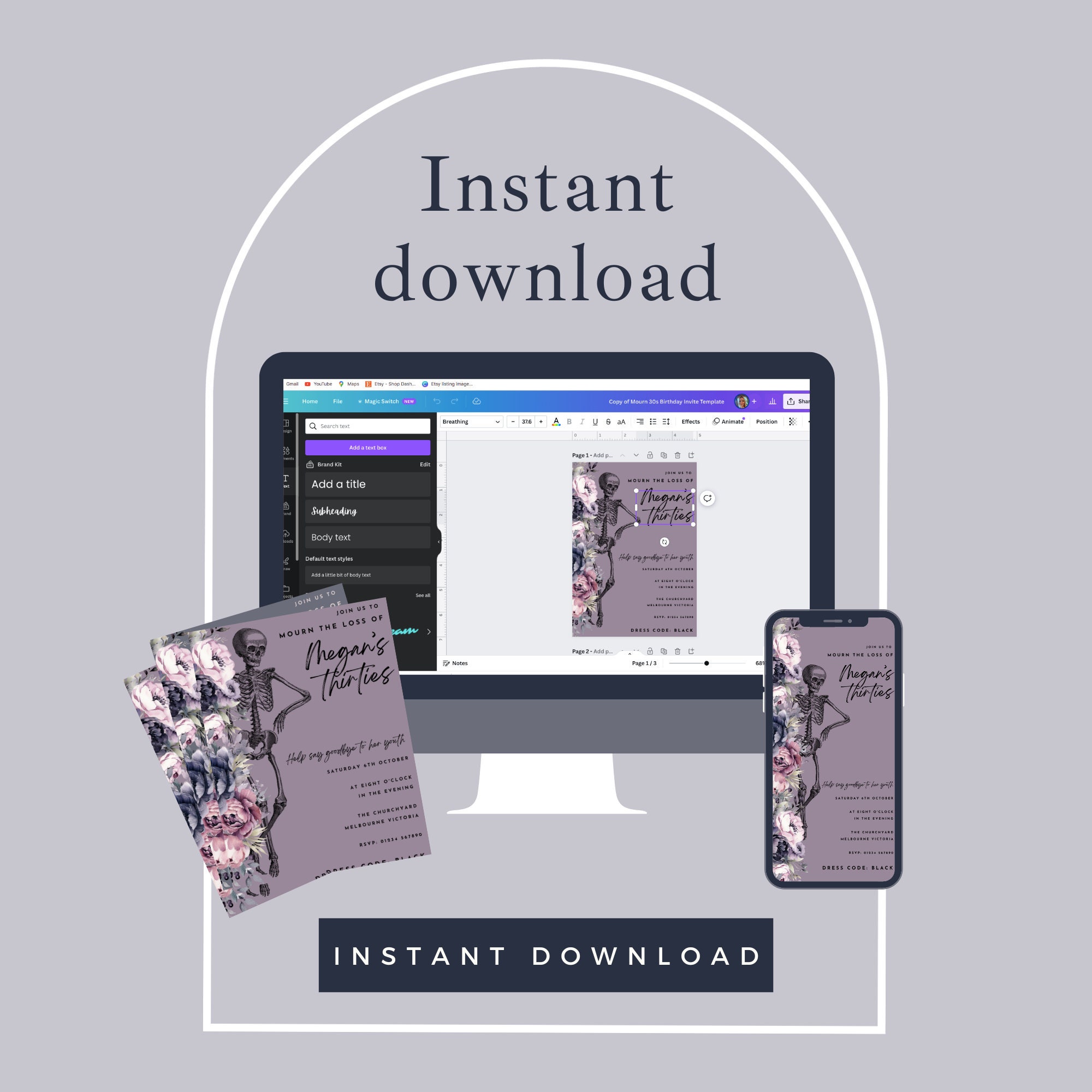 90th Birthday Invitation | Big 90 | Ninetieth | 90 | Big 9 Oh | Age ...