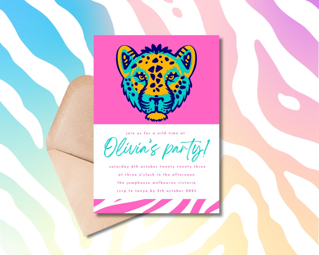 Wild Party | Leopard Print Invitation | Editable Invite | Wild Child ...