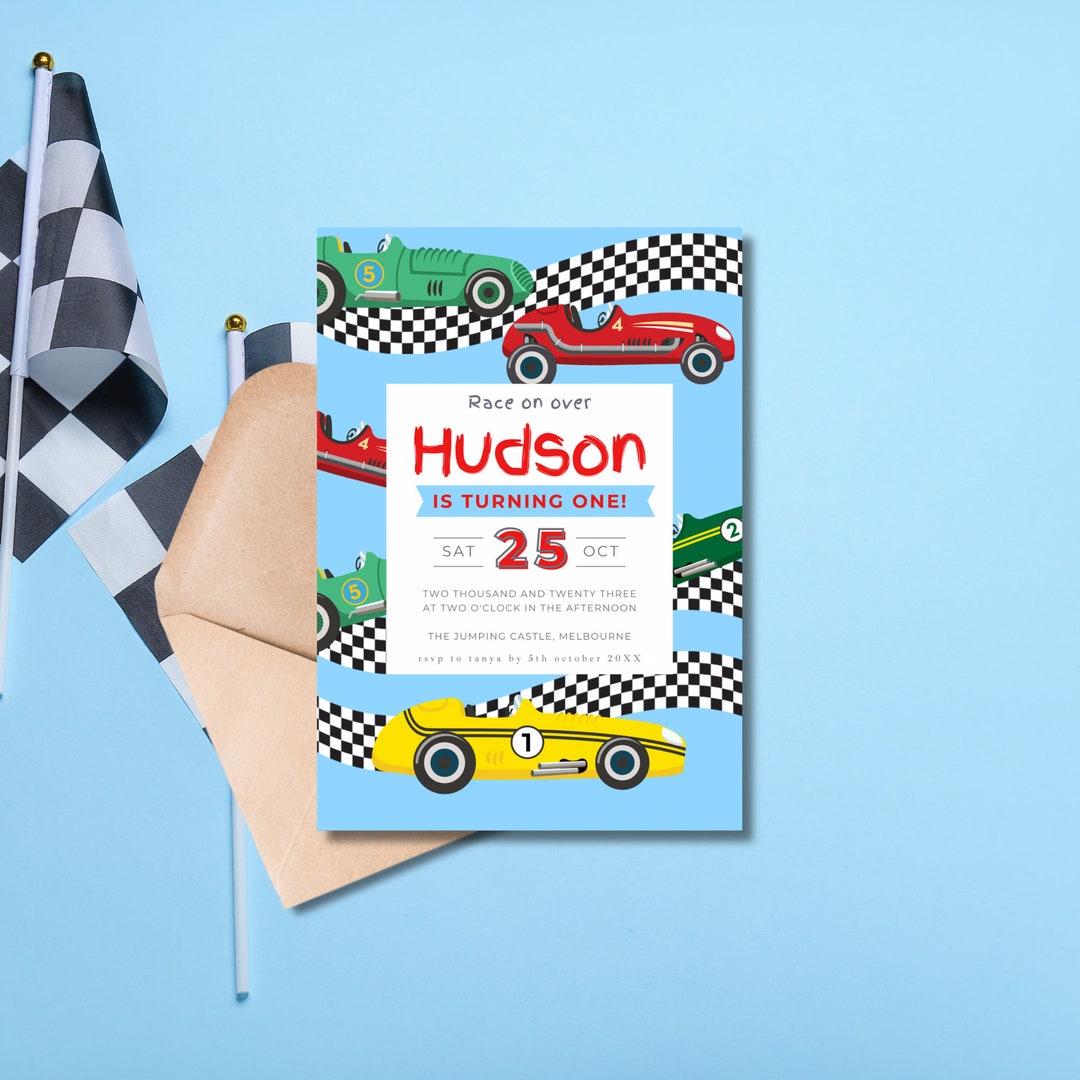 Racing Birthday Invitation | Instant Download | Any Age | Racing Car ...