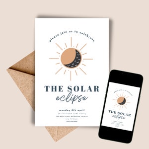 Solar Eclipse Party Invitation Editable Printable Eclipse Invite ...