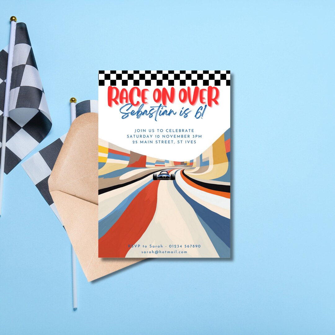 Racing Birthday Invitation | Instant Download | Any Age | Racing Car ...