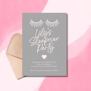 Printable Sleepover Invitations | Slumber Party Invite | Pajama Party ...