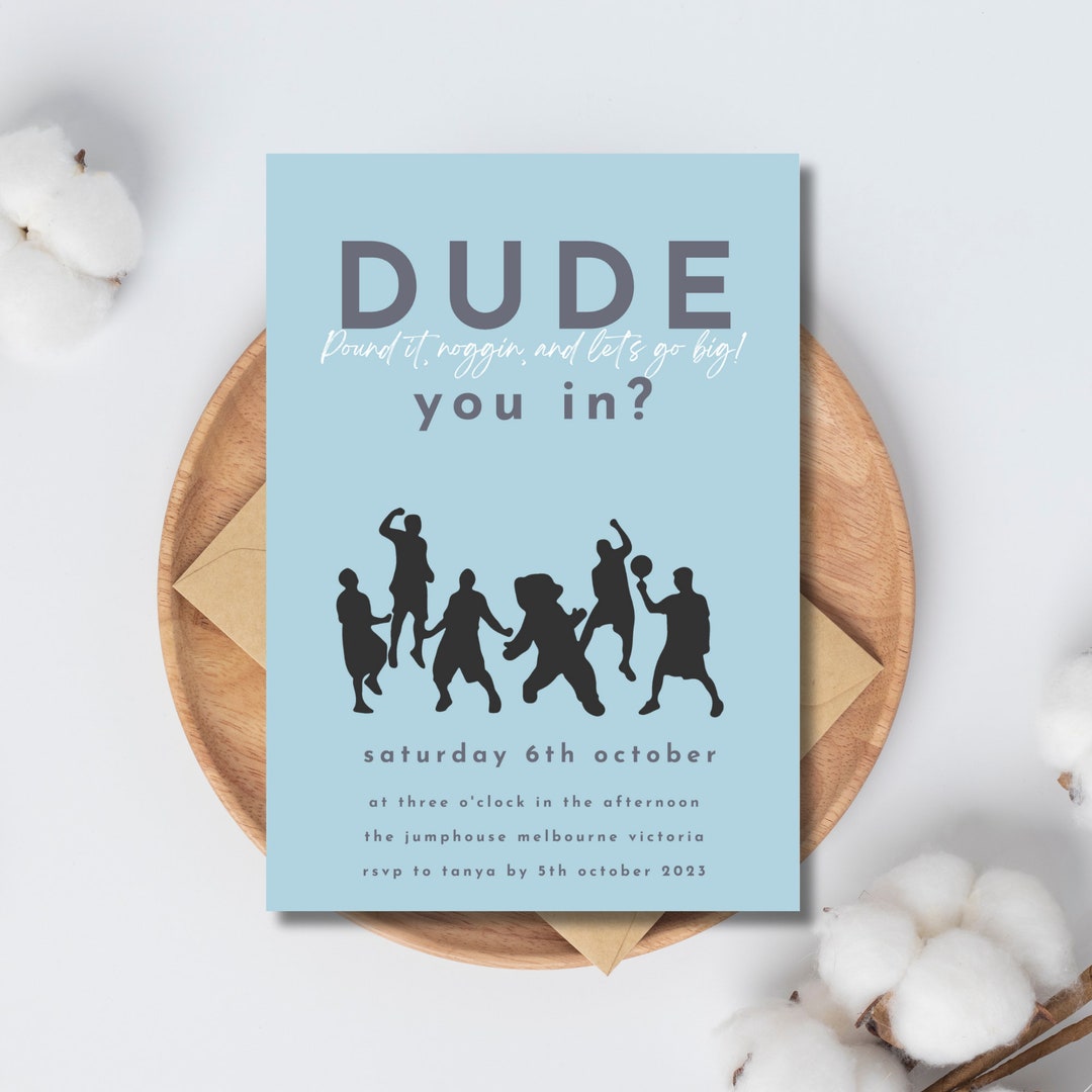 Dude Birthday Invitation for Boys Perfect Birthday Party Invite Cool ...