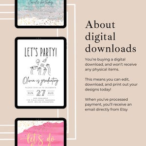 Graduation Invitation Instant Download - Modern Simple Design ...