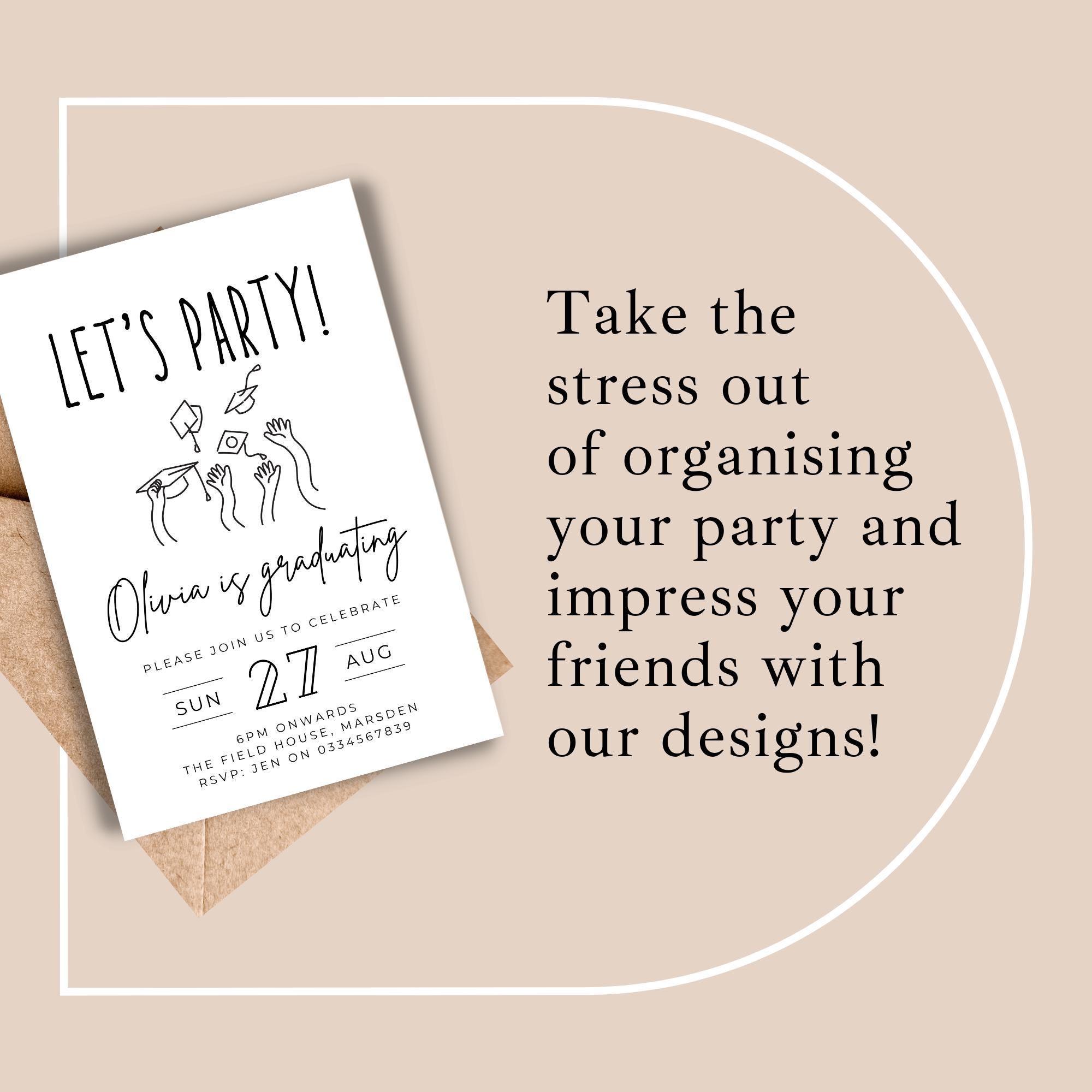 Graduation Invitation Instant Download - Modern Simple Design ...
