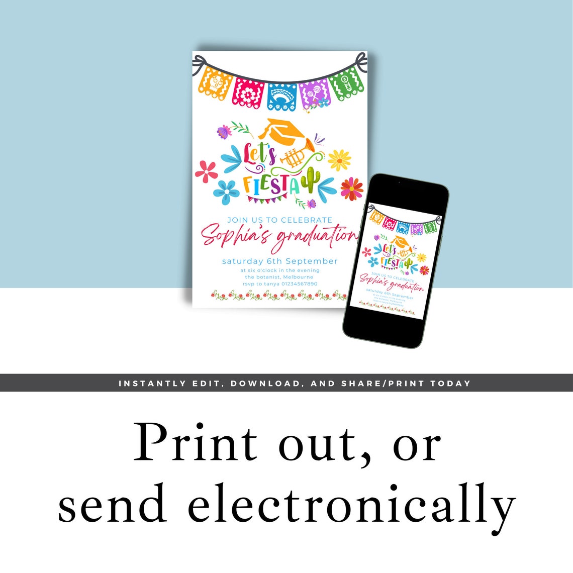 Fiesta Graduation Party Invitation Template Let's Fiesta Invite ...