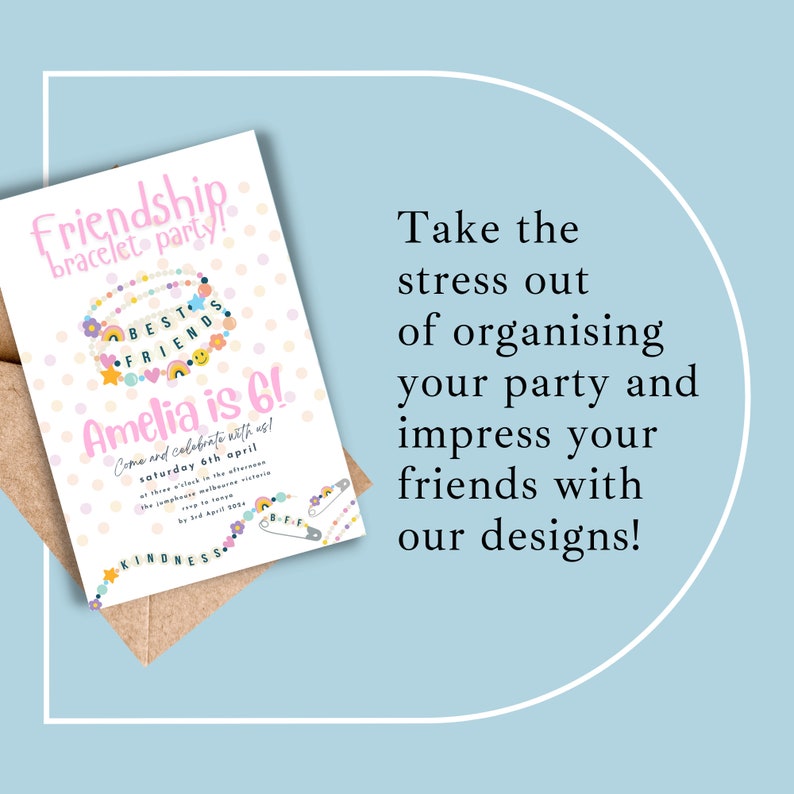 Friendship Bracelet Party Invitation Jewellery Invite Let's Make Some ...