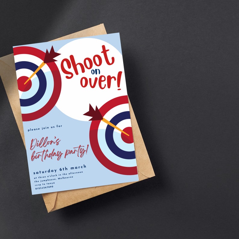 Target Birthday Party Ready Aim Fire Archer Party Shoot on Over Boys ...
