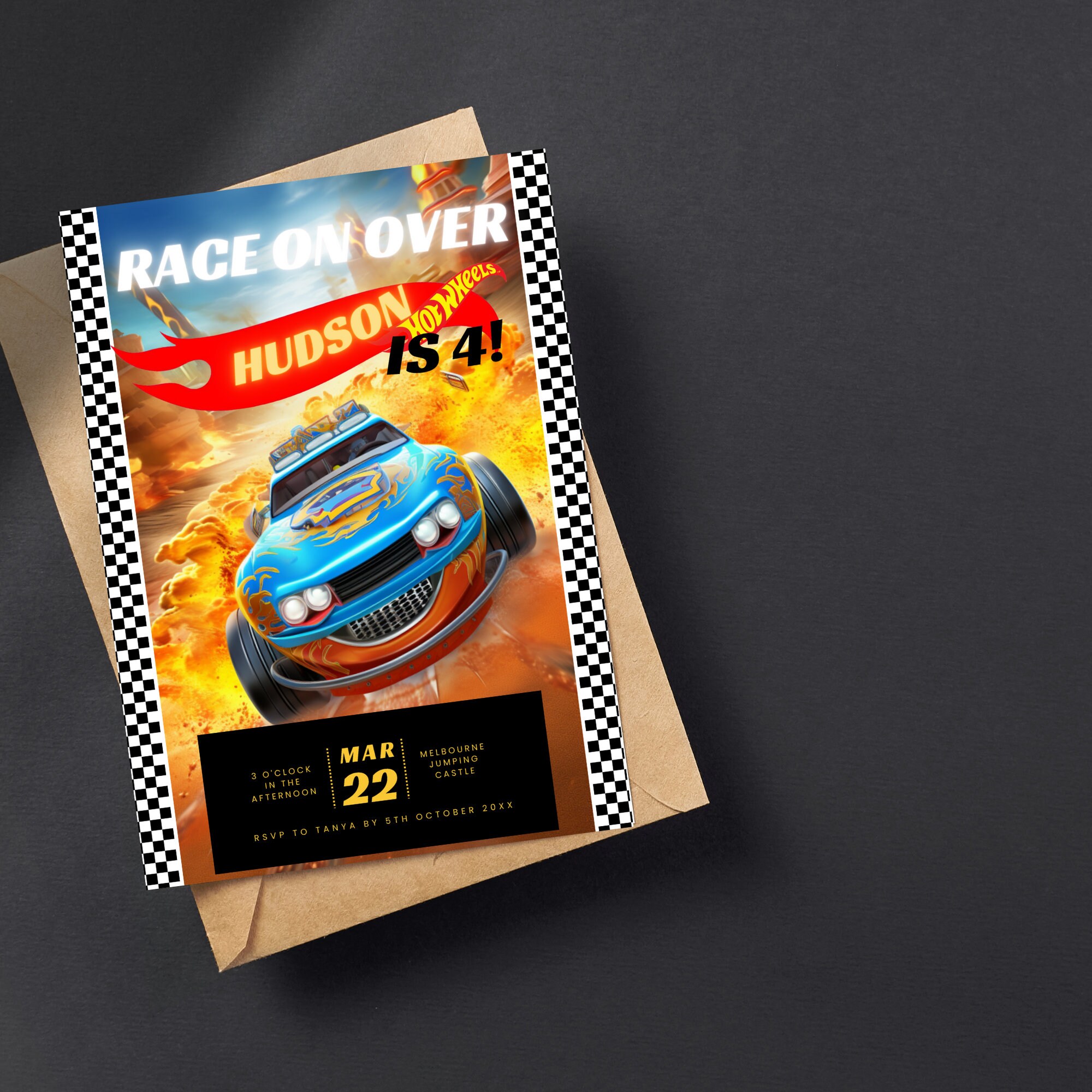 Editable Hot Cars Birthday Invitation | Wheels Birthday Invite | Race ...
