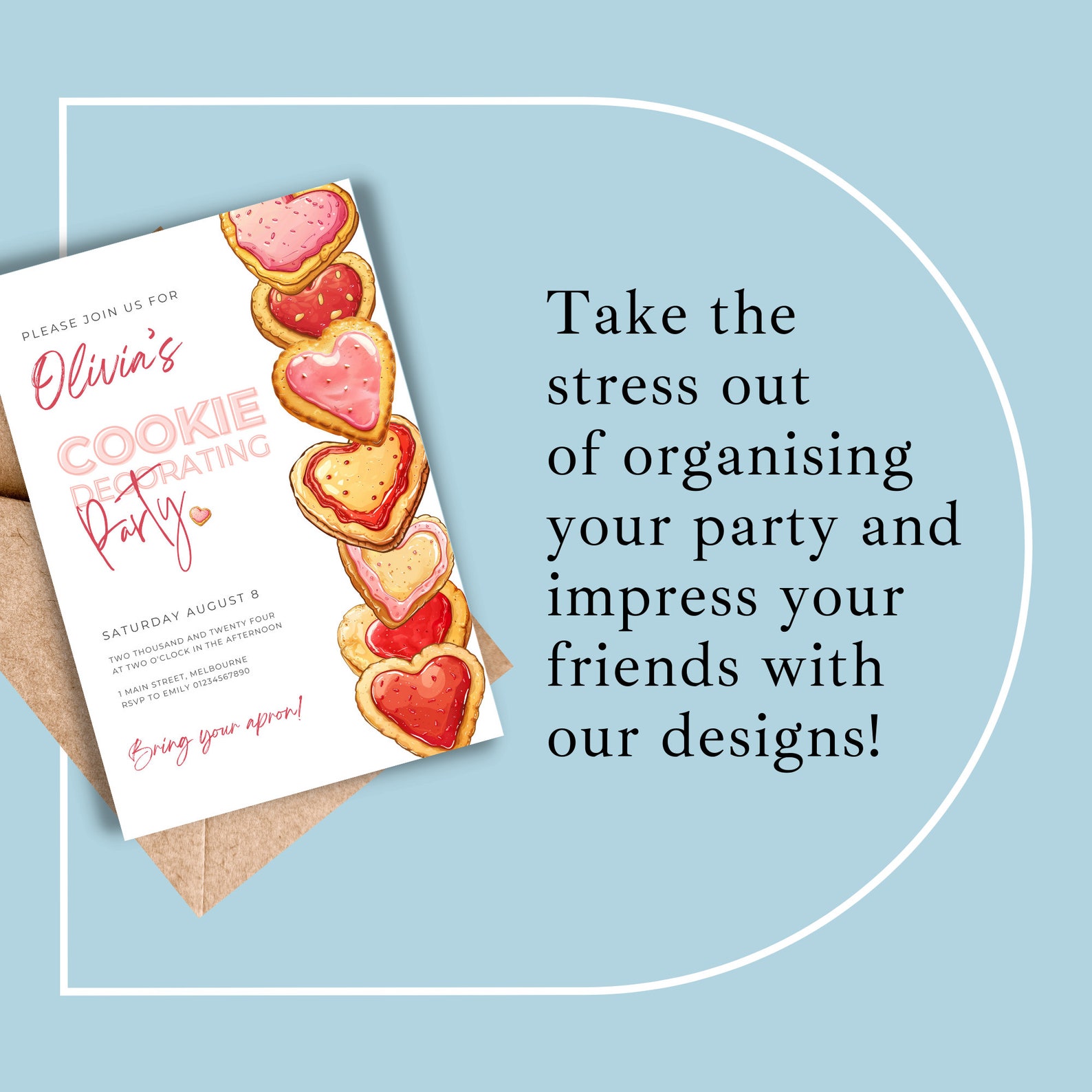 Cookie Decorating Birthday Invitation Let's Bake Baking Party Invite ...