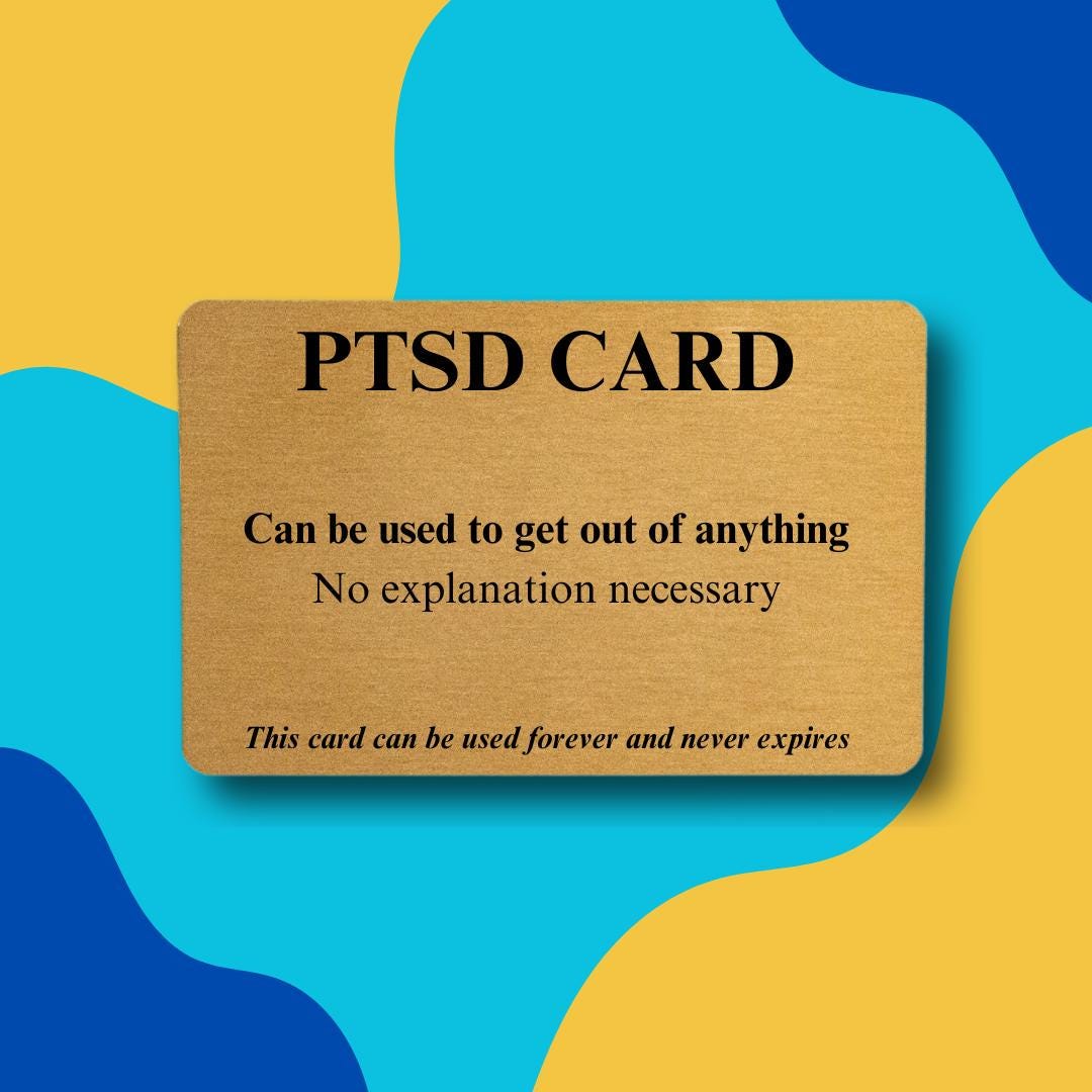 Funny PTSD Card: Gold Metal Wallet Keepsake - Humorous Gift - Etsy