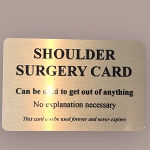 SHOULDER SURGERY Card Bad Shoulder Shoudler Shoulder Replacement - Etsy