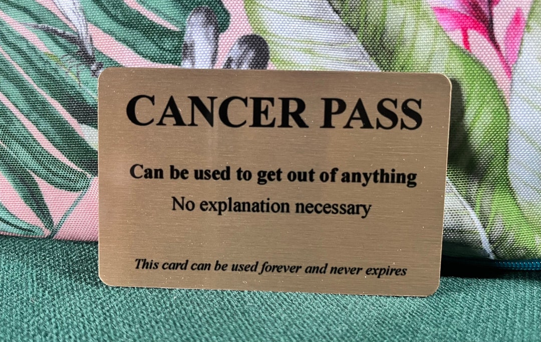 Cancer Pass Tongue in Cheek Humour Cancer Card - Etsy Australia