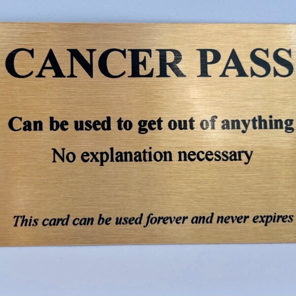 Cancer Pass Tongue in Cheek Humour Cancer Card - Etsy Australia