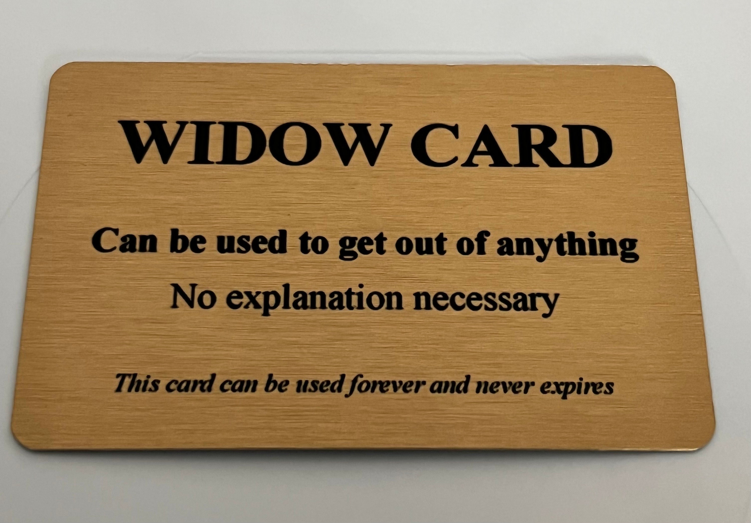 Widow Card Tongue in Cheek Humour Witty Widow Inapropriate Laughs ...