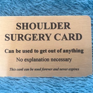 SHOULDER SURGERY Card Bad Shoulder Shoudler Shoulder Replacement - Etsy