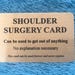 SHOULDER SURGERY Card Bad Shoulder Shoudler Shoulder Replacement - Etsy