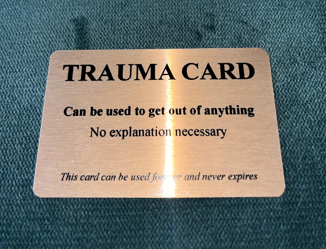 Trauma Card Tongue in Cheek Humour Encouragement - Etsy