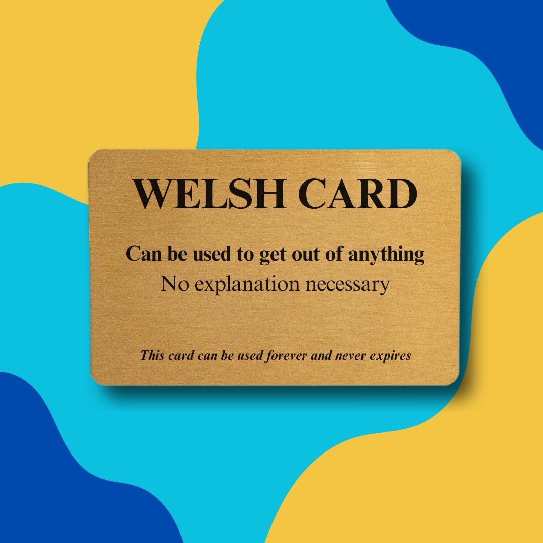 Welsh Card - Tongue in Cheek Humour - Welsh and Proud - Etsy