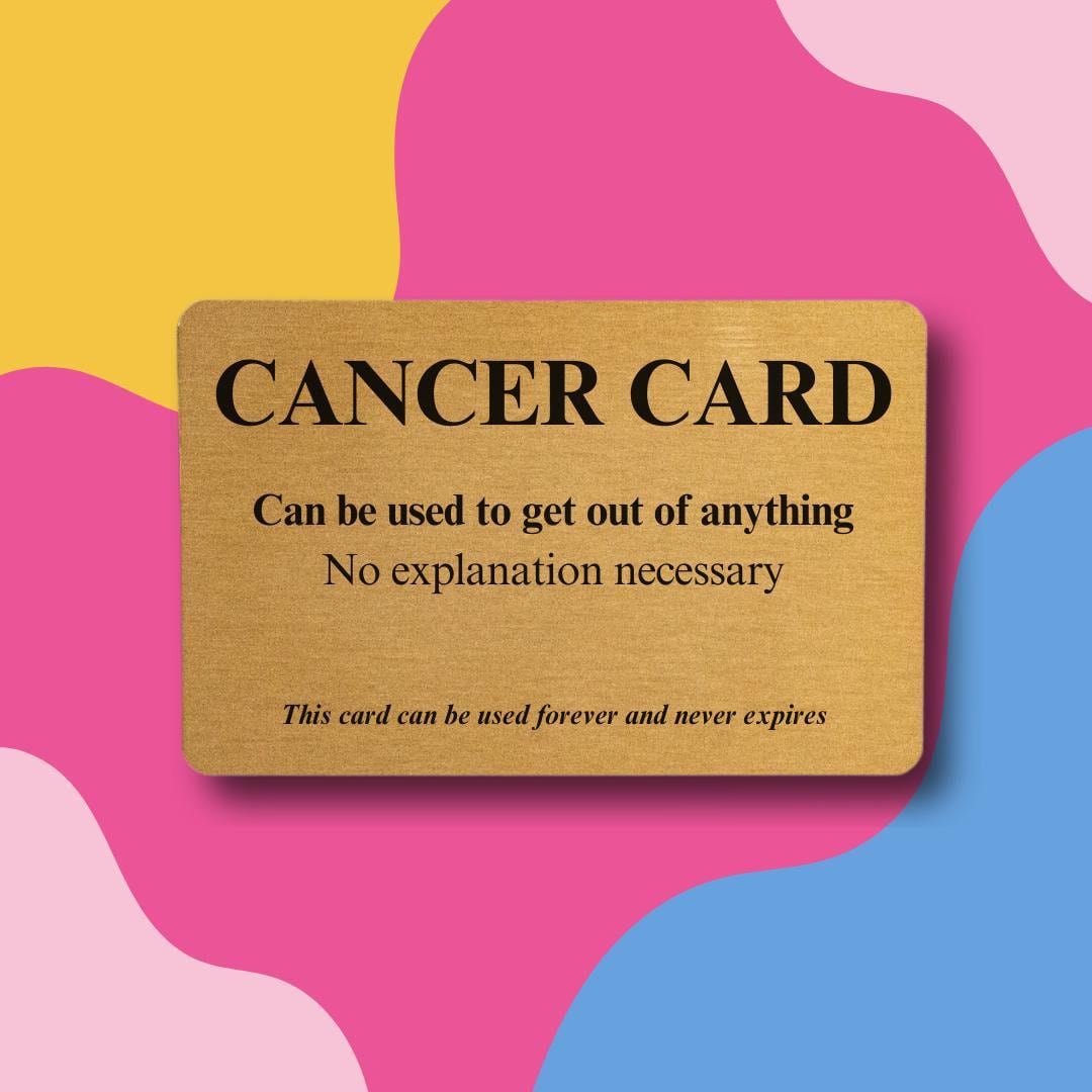 Funny Cancer Card: Gold Metal Wallet Keepsake - Humorous Gift - Etsy
