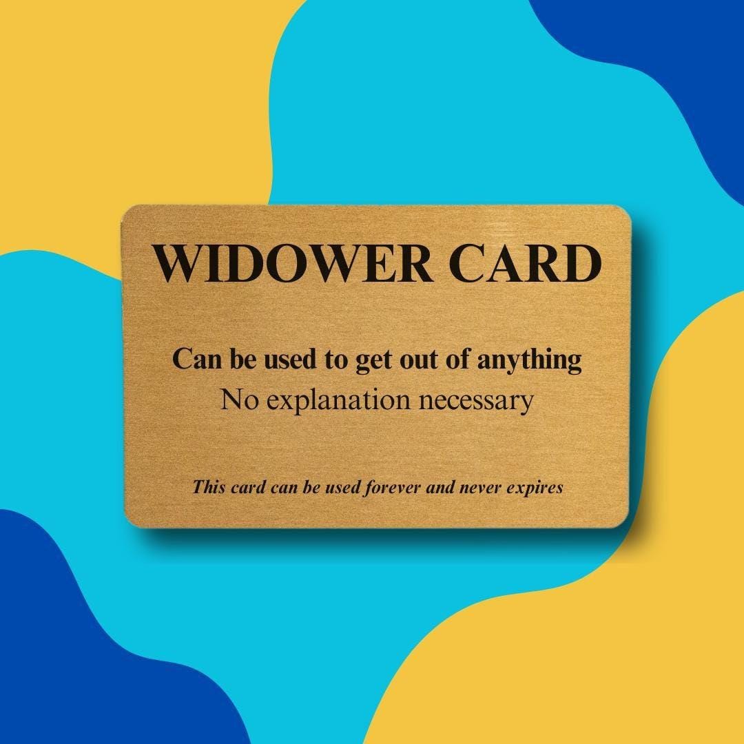 Widower Card: Funny Gold Wallet Keepsake - Humorous Gift - Etsy