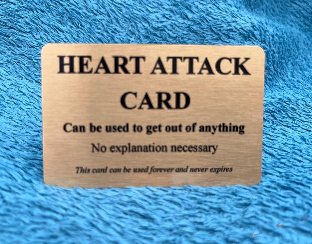 Heart Attack/dicky Ticker Card a Requested Variation of the Og Cancer ...
