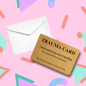 Trauma Card - Tongue in Cheek Humour - Encouragement - Etsy