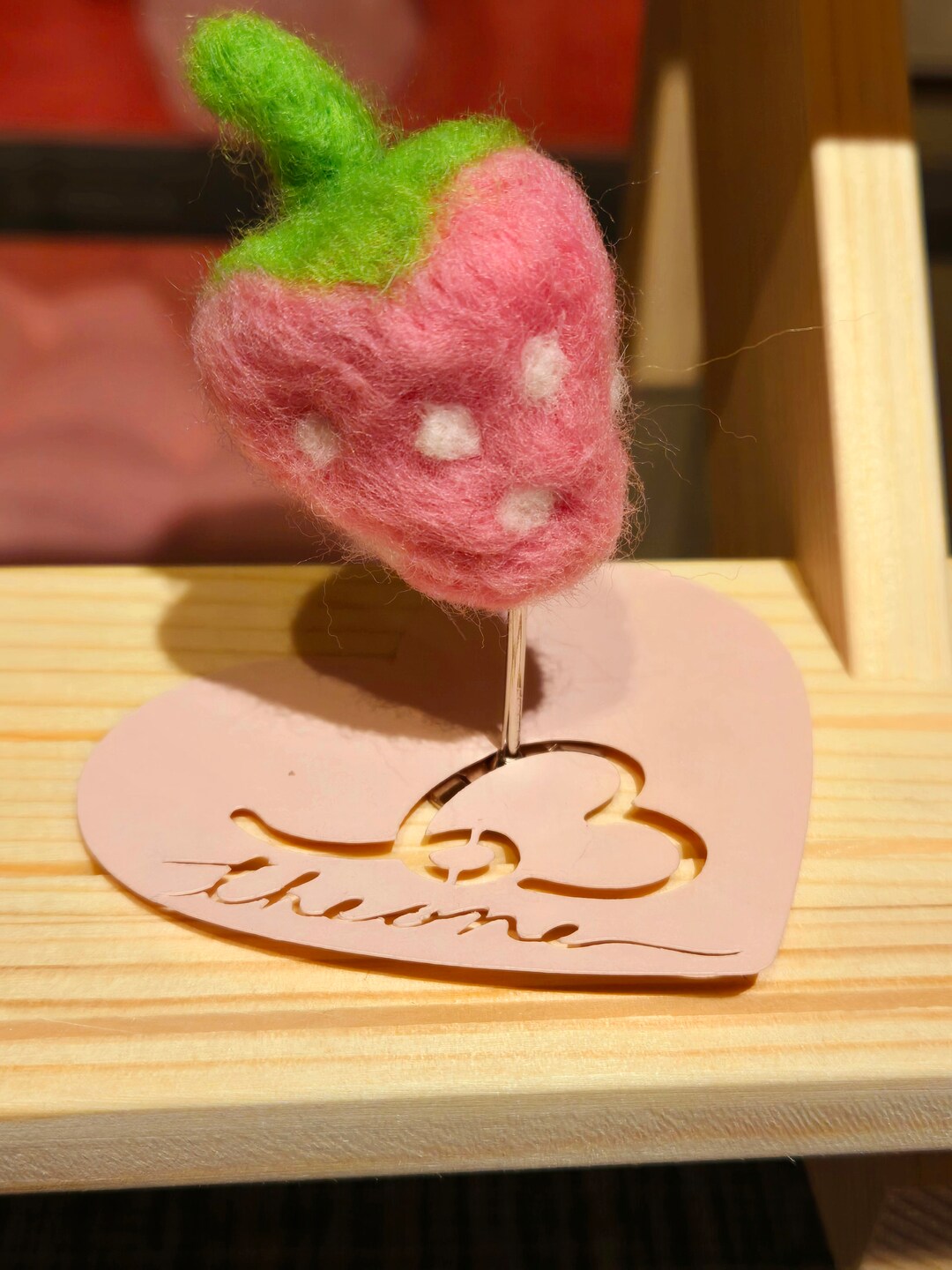 Needle Felted Pink Strawberry - Etsy