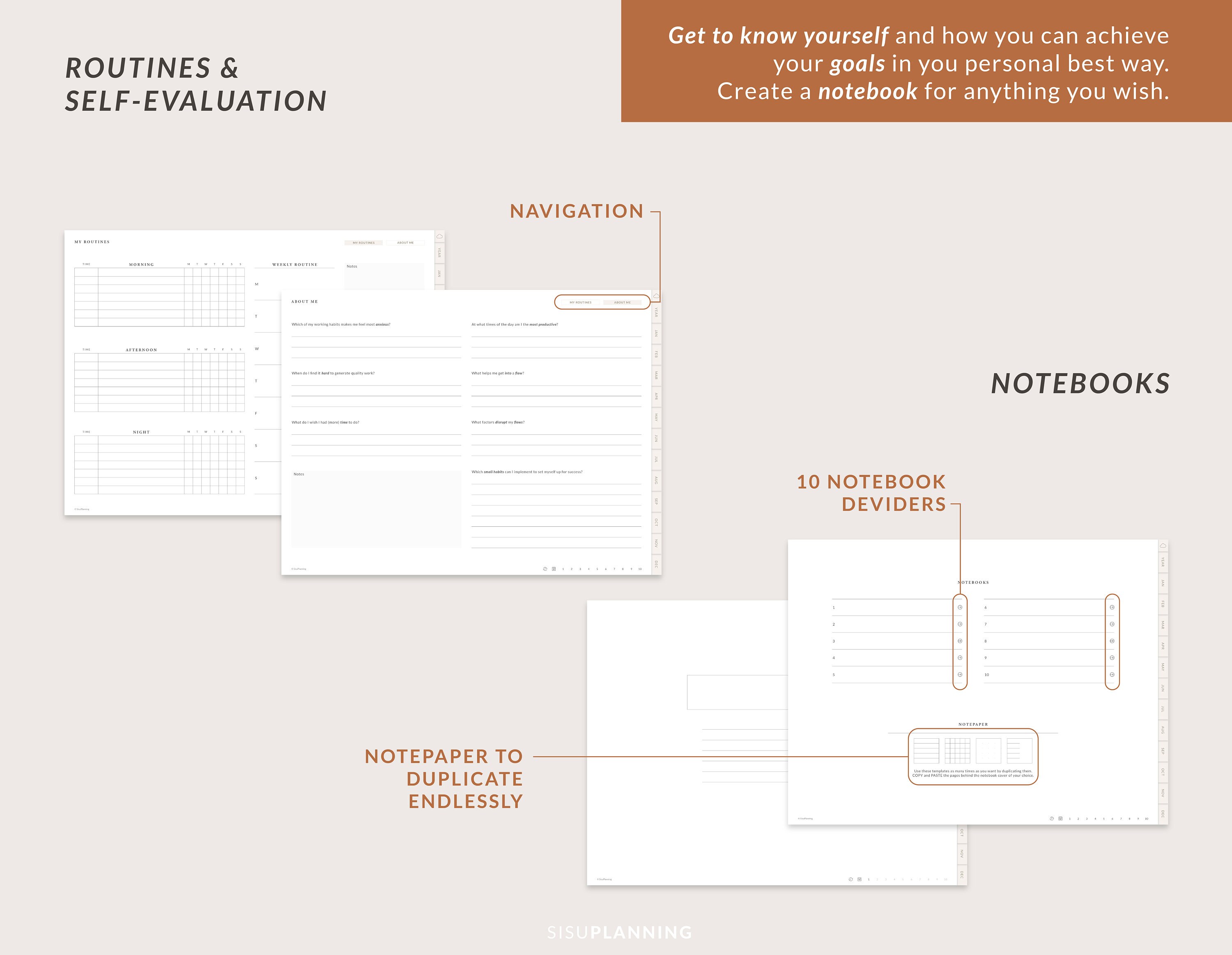 UNDATED Reusable Digital Planner, Minimal Daily Planner, Goodnotes ...