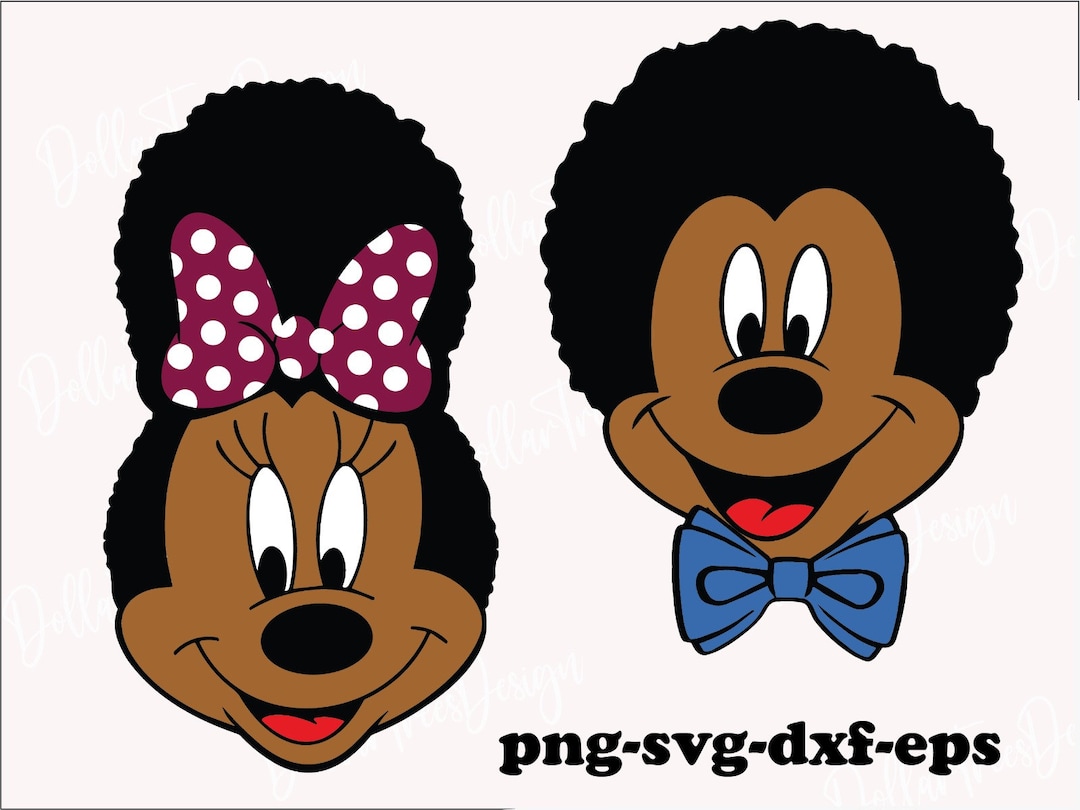African American Minnie and Mickey Svg, Black Woman and Black Men Svg ...