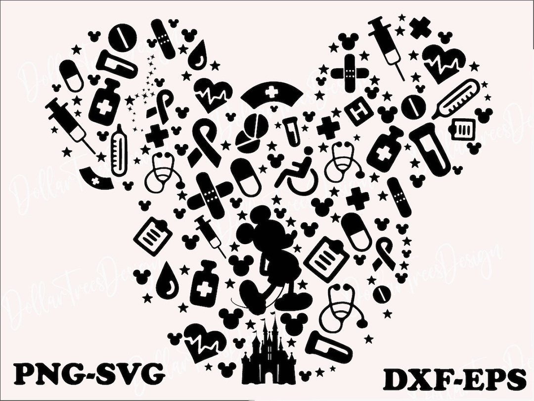Mickey Mouse Nurse,svg Mickey Mouse Silhouette Png, Cartoon Character ...