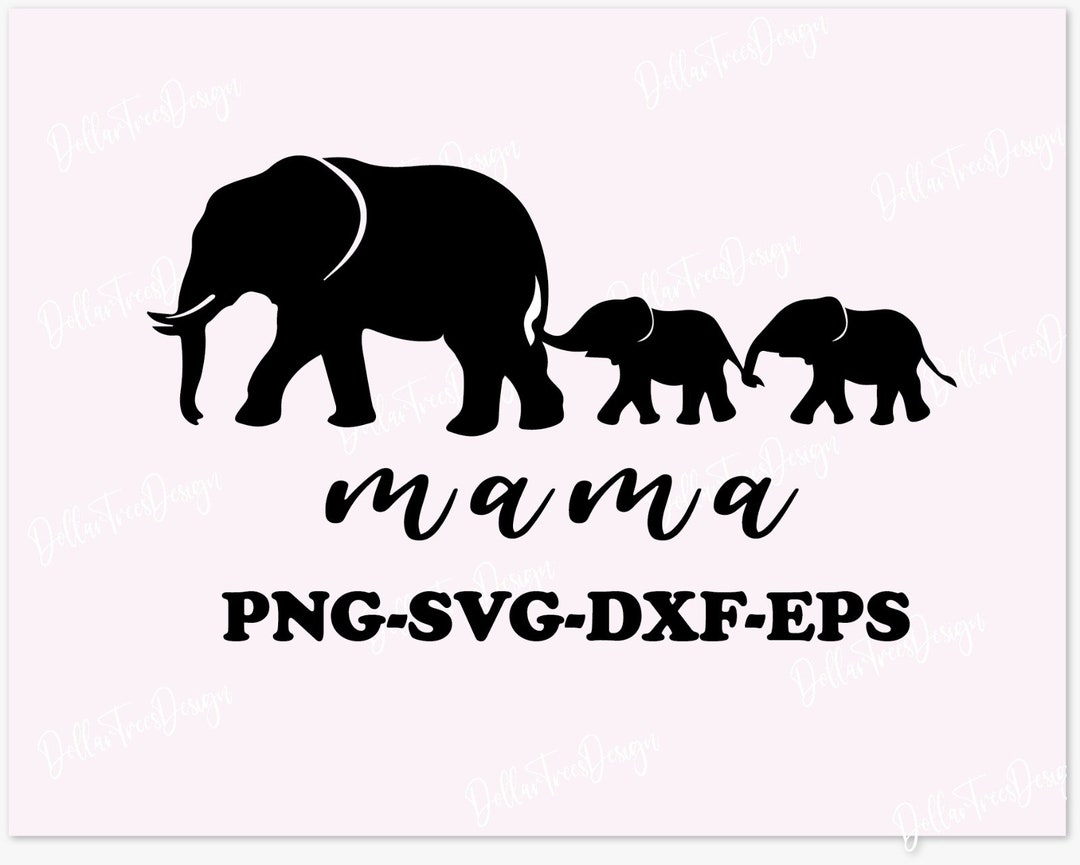 Mama Elephant Svg,baby Elephant Svg, Cute Elephant, Baby Shower Cut ...