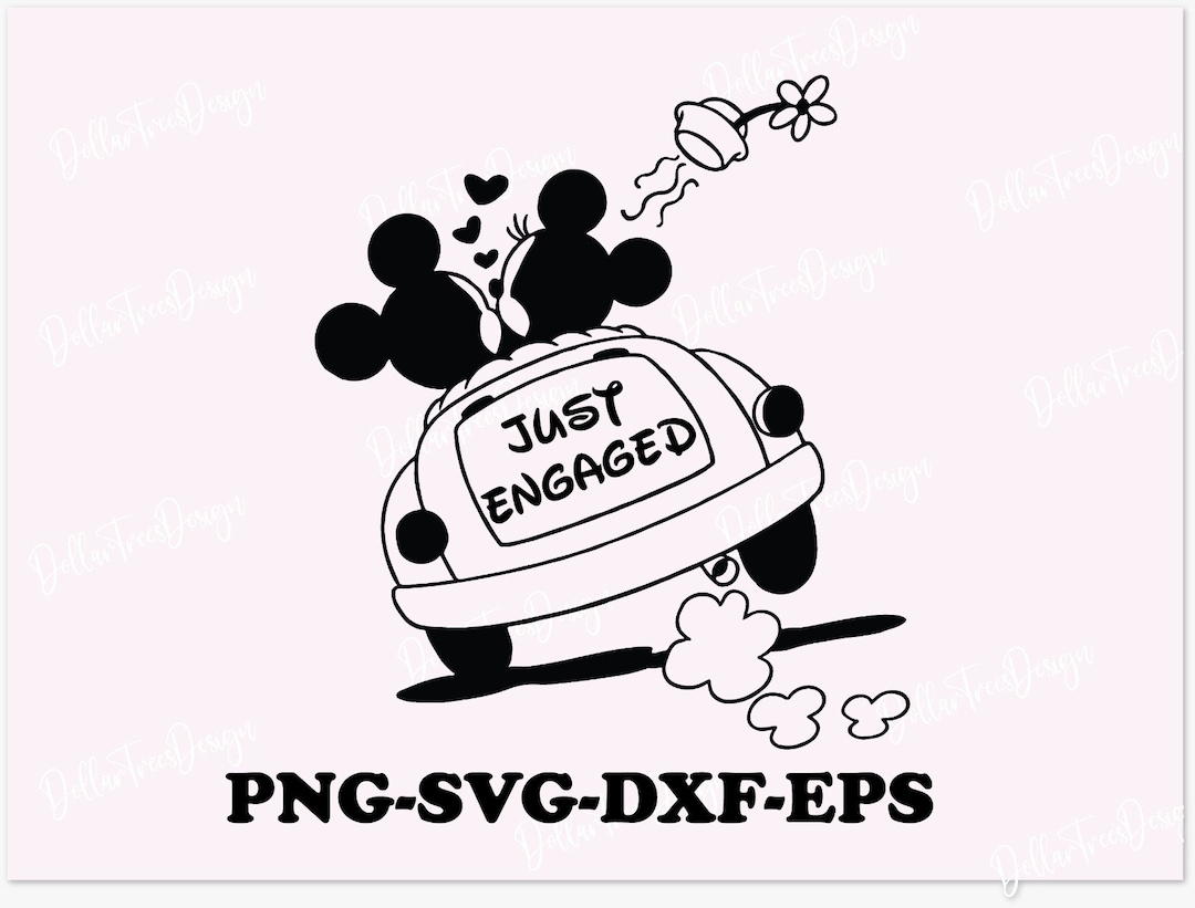 Mickey and Minnie Just Engaged SVG, Happily Ever Engaged Svg,happy ...
