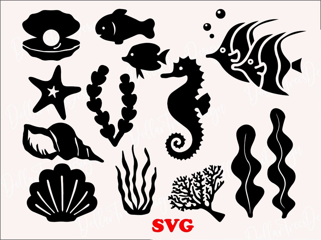 Sea Life Svg,seahorse Svg,sea Shell Svg,starfish Svg, - Etsy