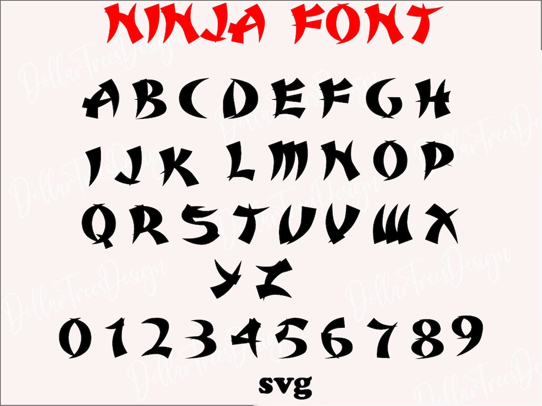 Ninja Font Monogram Clipart Ninja Bundle Digital Cut File for Cutting ...