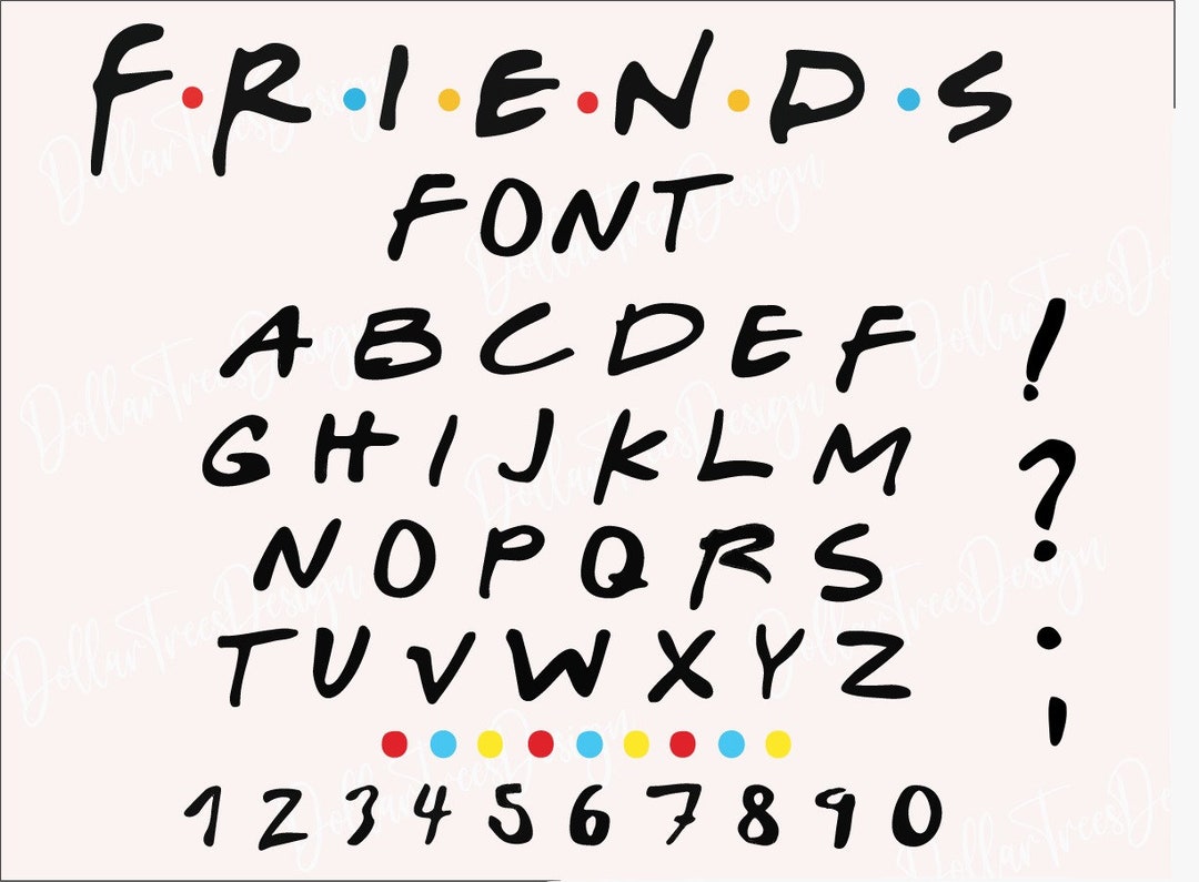 Friends Font SVG | Retro TV Show Font | Cricut & Silhouette Compatible ...