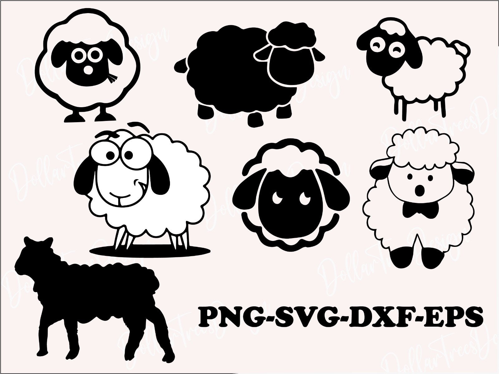 Cute Sheep Bundle SVG Sheep Print Pattern Svg Seamless Sheep - Etsy