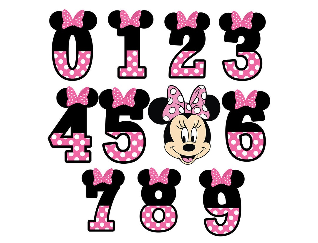 Minnie Mouse Numbers Clipart PNG - Etsy Minnie Mouse Numbers Clipart PNG - Etsy
