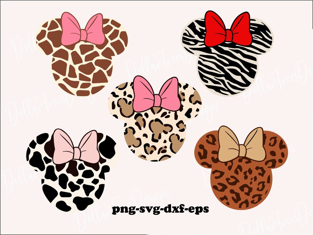 Leopard Minnie ,leopard Mickey Svg,minnie Design Bundle,theme Park ...