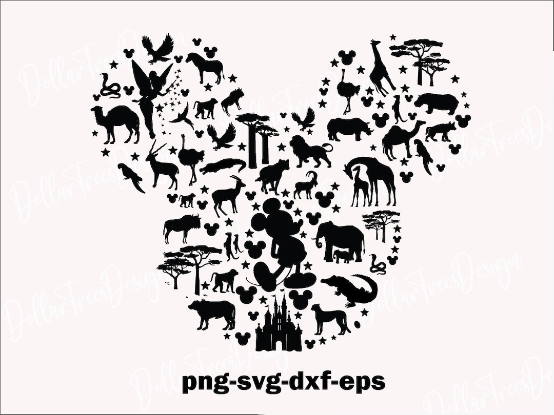 African Mickey Svg,safari Svg,zoo Trip,mickey Mouse Silhouette Png ...