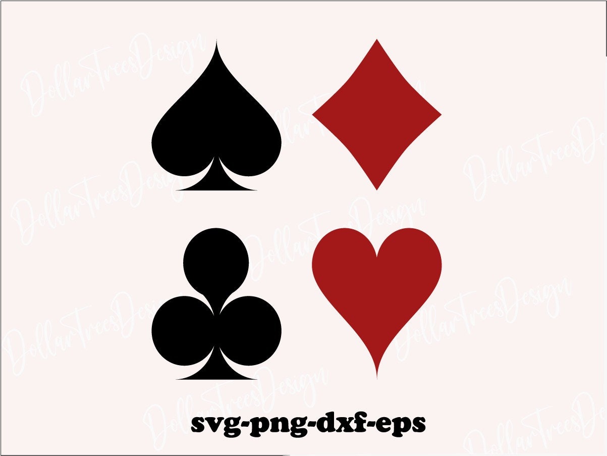 Playing Cards Svg,spade Card,spades, Hearts, Diamonds and Clubs Cards ...