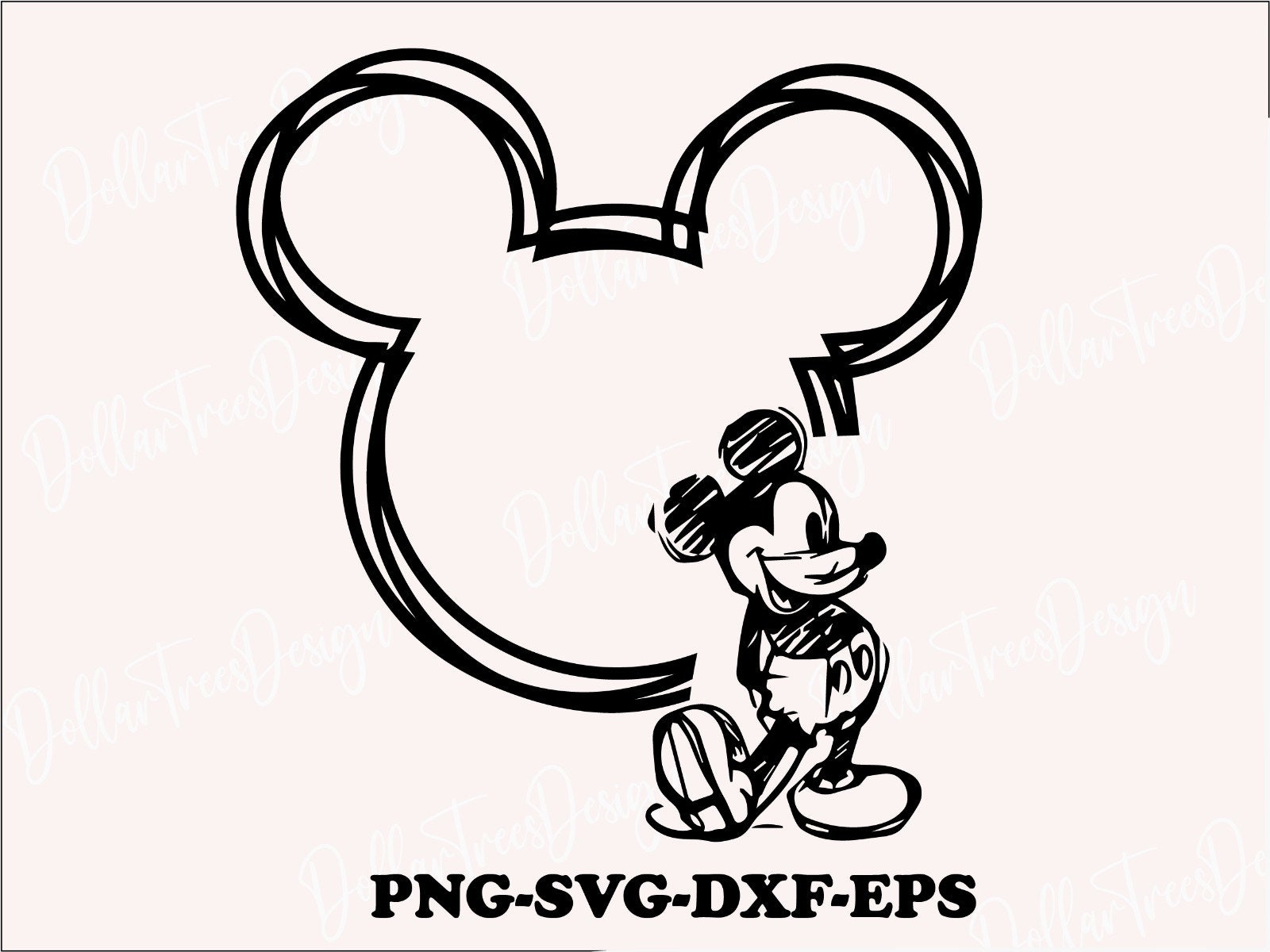 Mickey Mouse Outline Drawing