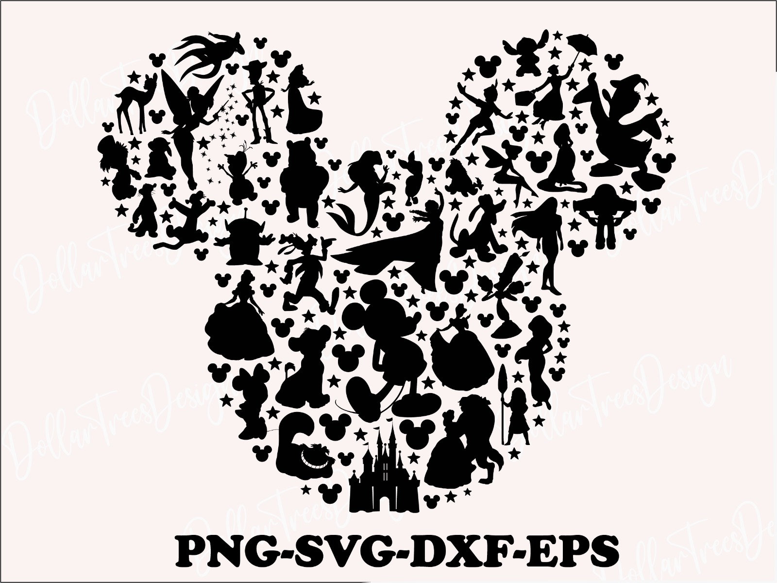 Disney Character Head Silhouettes