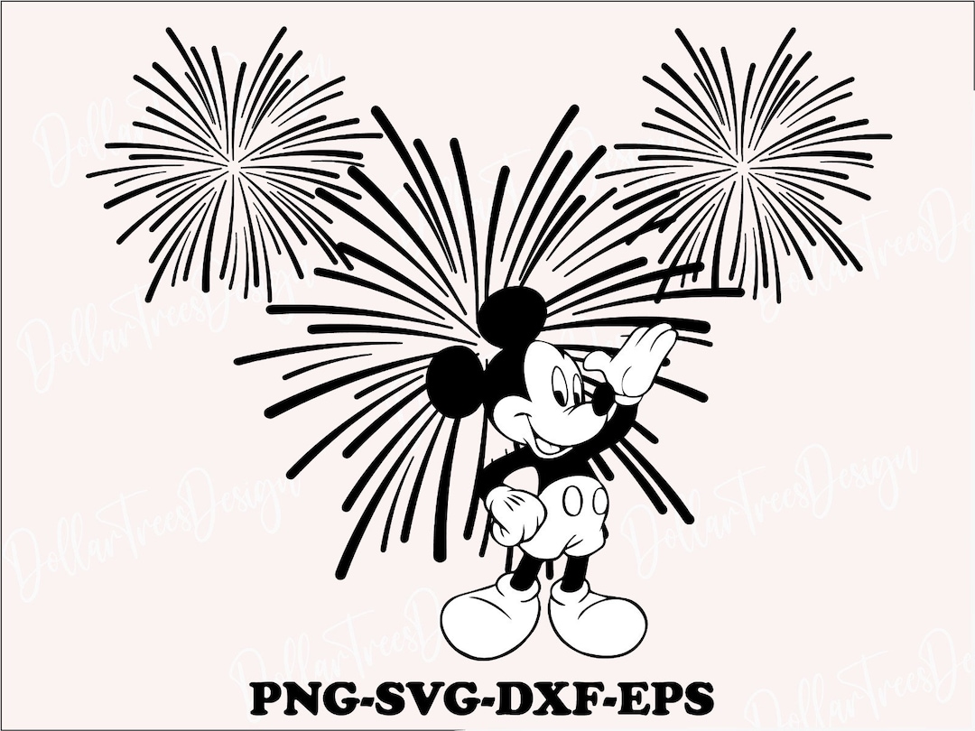 Mickey Mouse Head Fireworks Svg,new Year Svg,mickey Christmas Svg , - Etsy