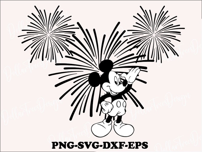 Mickey Mouse Head Fireworks Svgnew Year Svg Fireworks SVG - Etsy