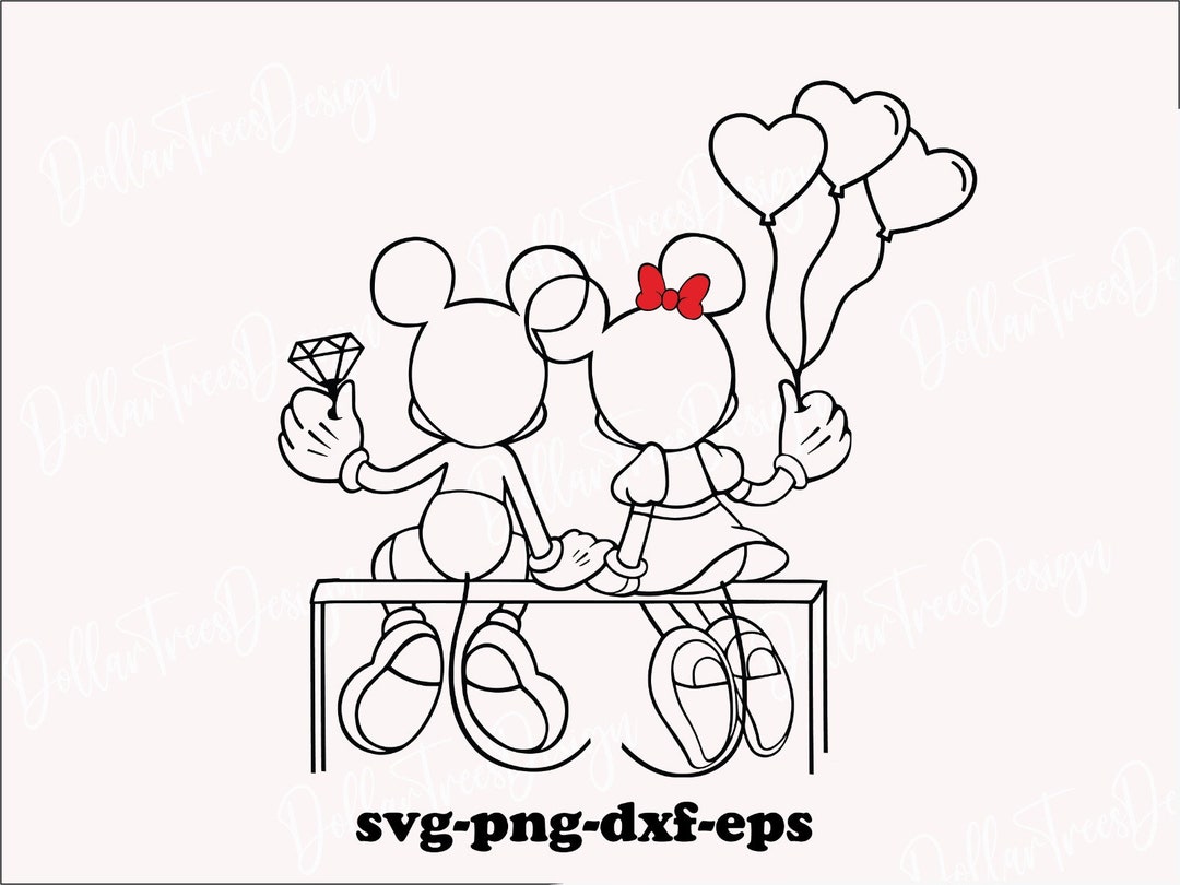 Marriage Proposal Svg, Mickey and Minnie Just Engaged SVG, Happily Ever ...